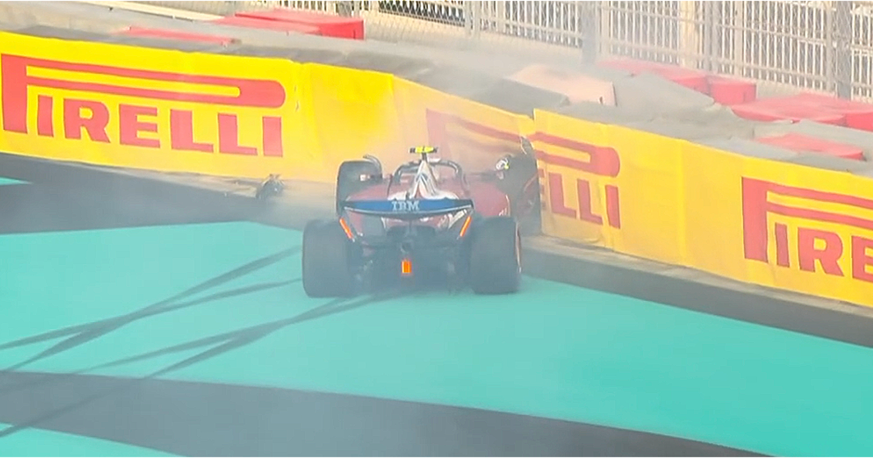 Lewis Hamilton crash sparks Abu Dhabi red flag after Ferrari 'buckled ...