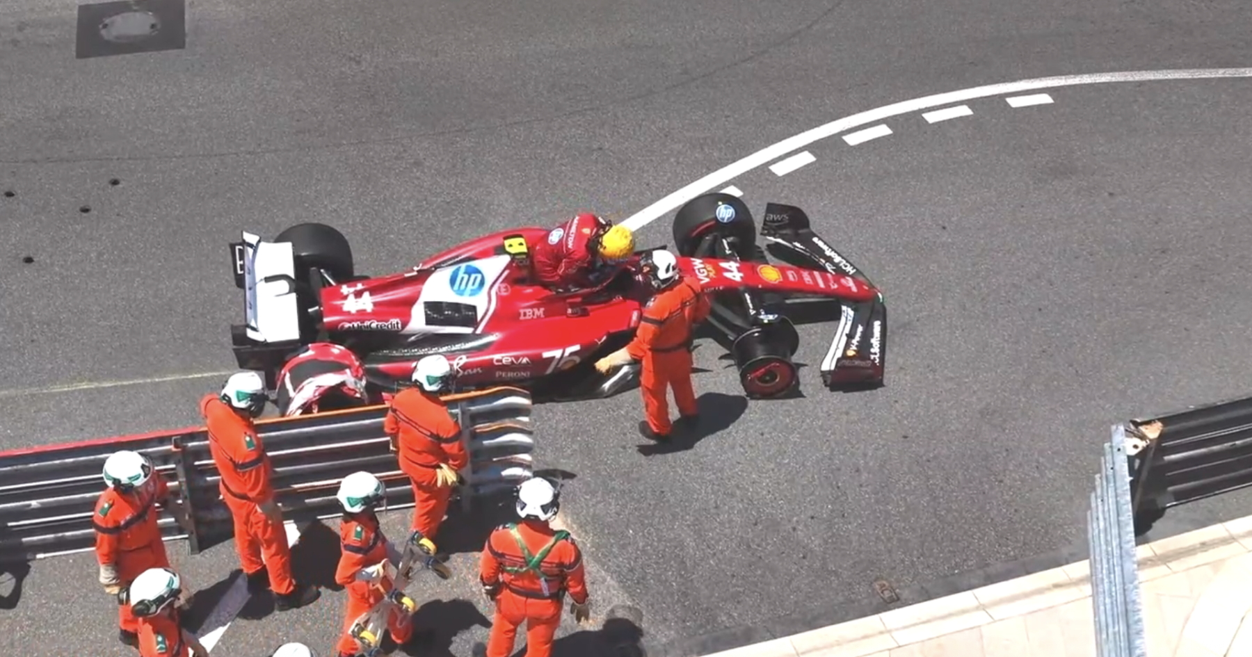 Lewis Hamilton involved in late crash drama as Charles Lecle ...