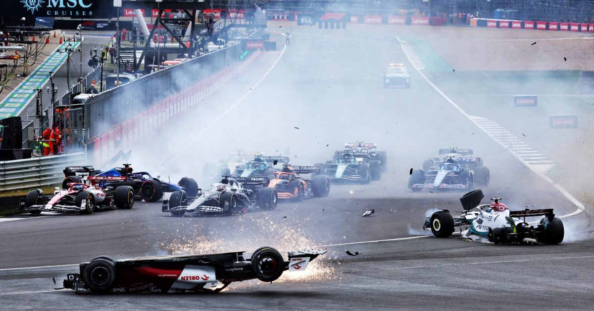 In photos: Zhou's dramatic British GP start crash as it happened ...