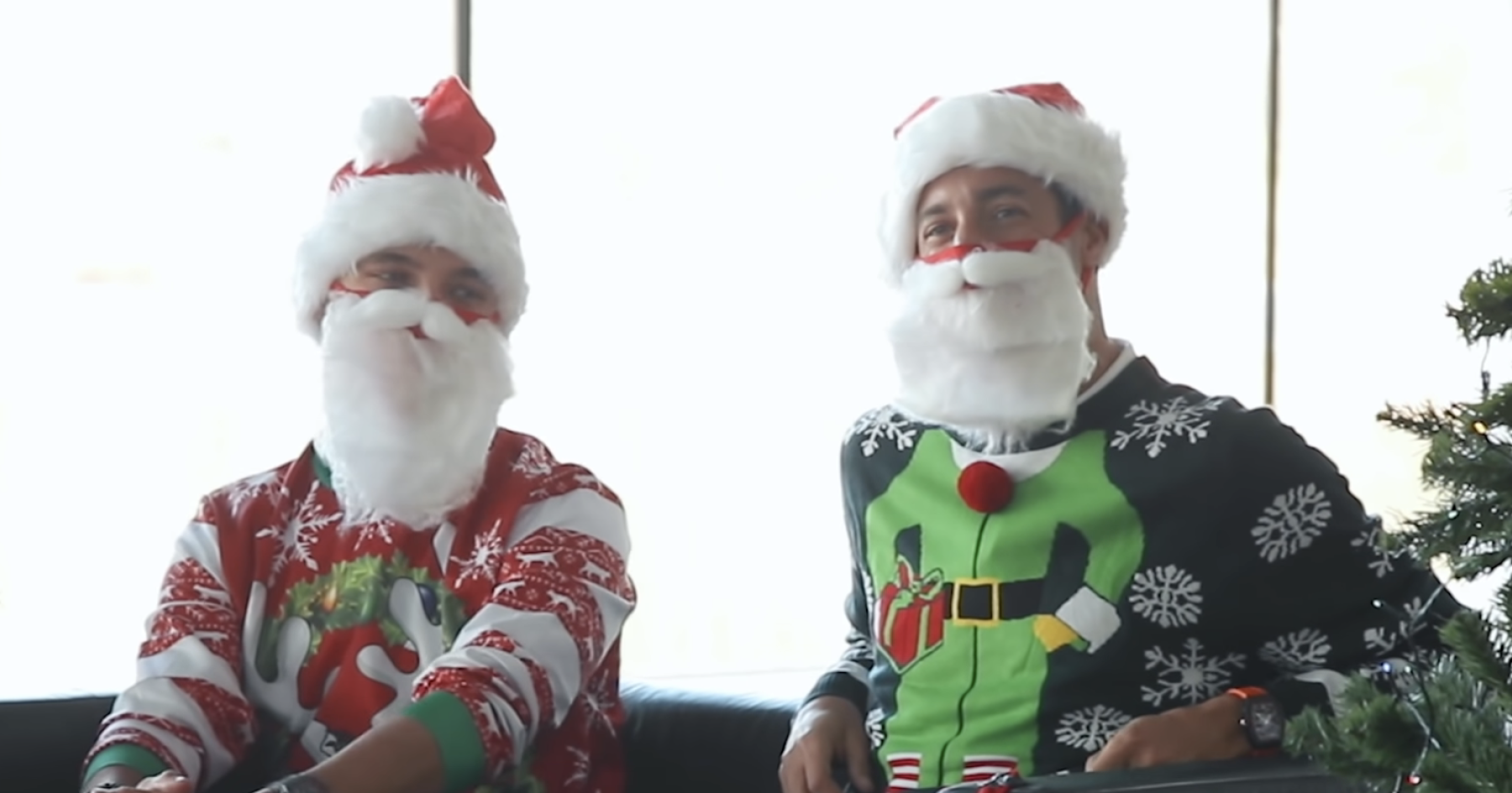Classic video: Norris and Ricciardo decorate Christmas trees ...