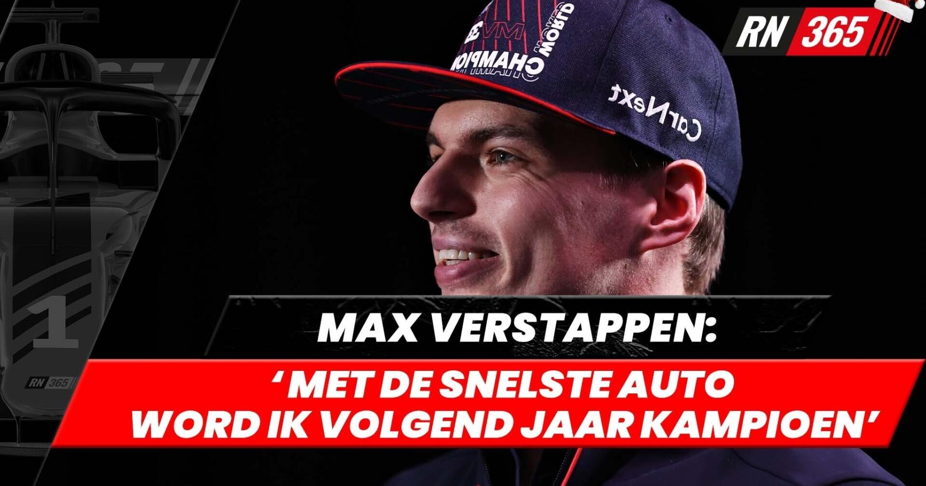 Video: Verstappen doet boute voorspelling over 2022 | RacingNews365